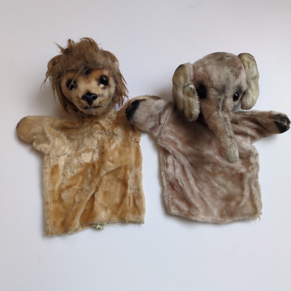 Kamar | Toys | Vintage 6s Kamar Mohair Hand Puppets Elephant Lion ...